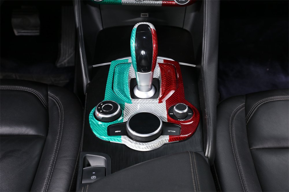 Carbon Fiber Gear Shift Knob Trim Replacement for Alfa Romeo Giulia ...